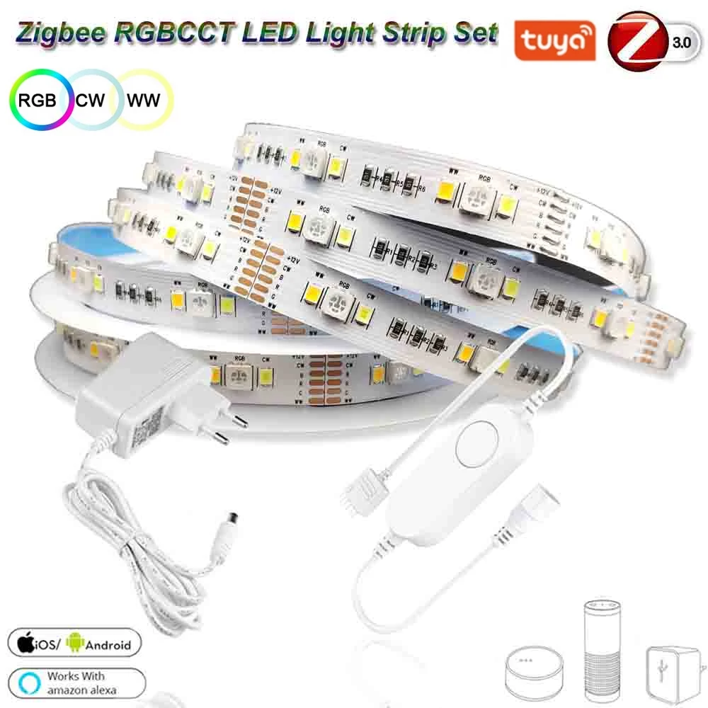 Dc12v 5050 Rgbcct Led Strip Lights Zigbee Tuya Mini Smart Led ...