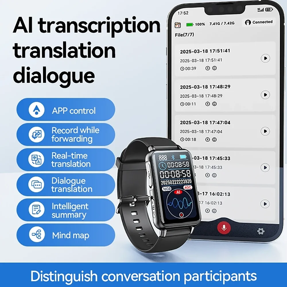 S18A Portable Smart AI Voice Recorder Intelligent Real-time ...