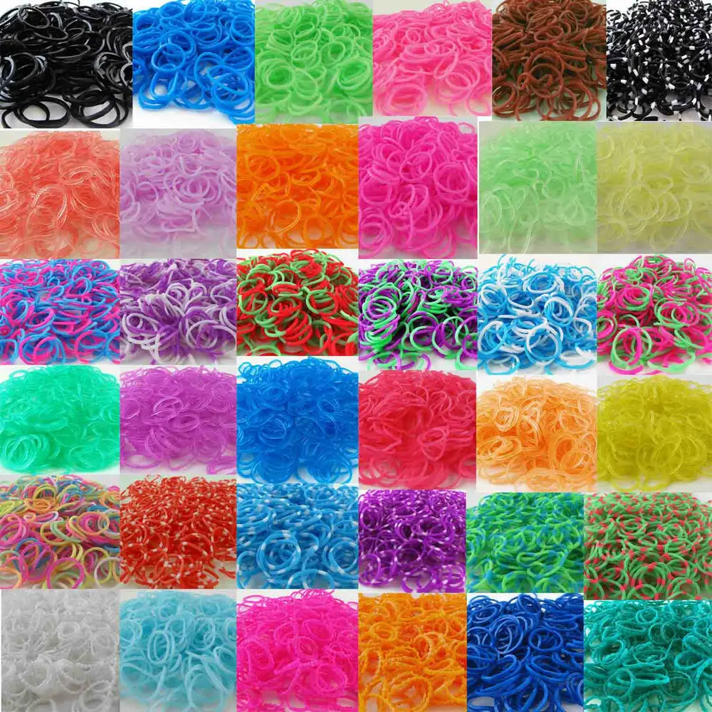 NICE-600-pcs-Loom-Rubber-Bands-Bracelet-for-Kids-or-Hair-Rainbow-Rubber ...