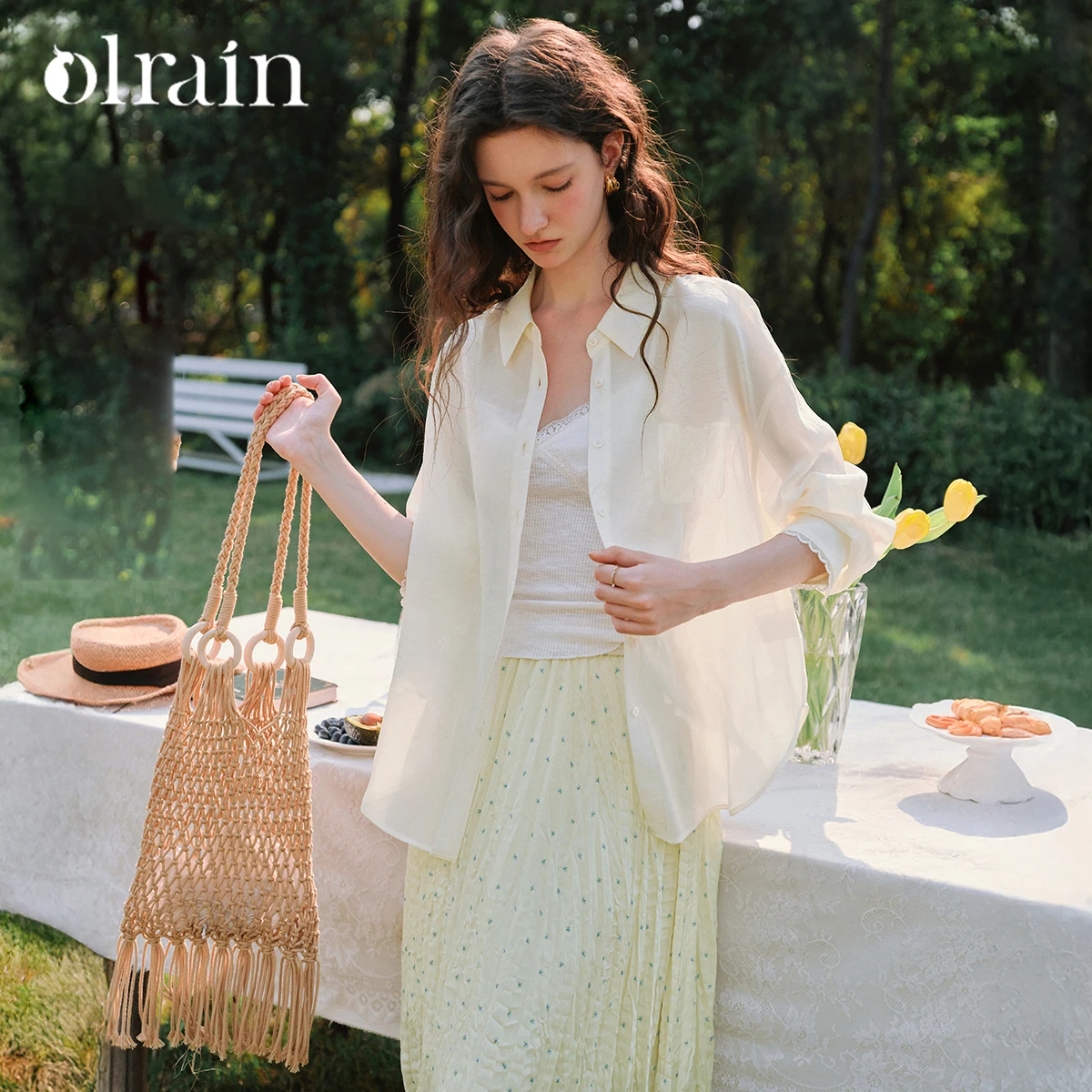 OLrain Button Up Ladies Shirts 2026 Summer Women's Loose Elegant Lace ...