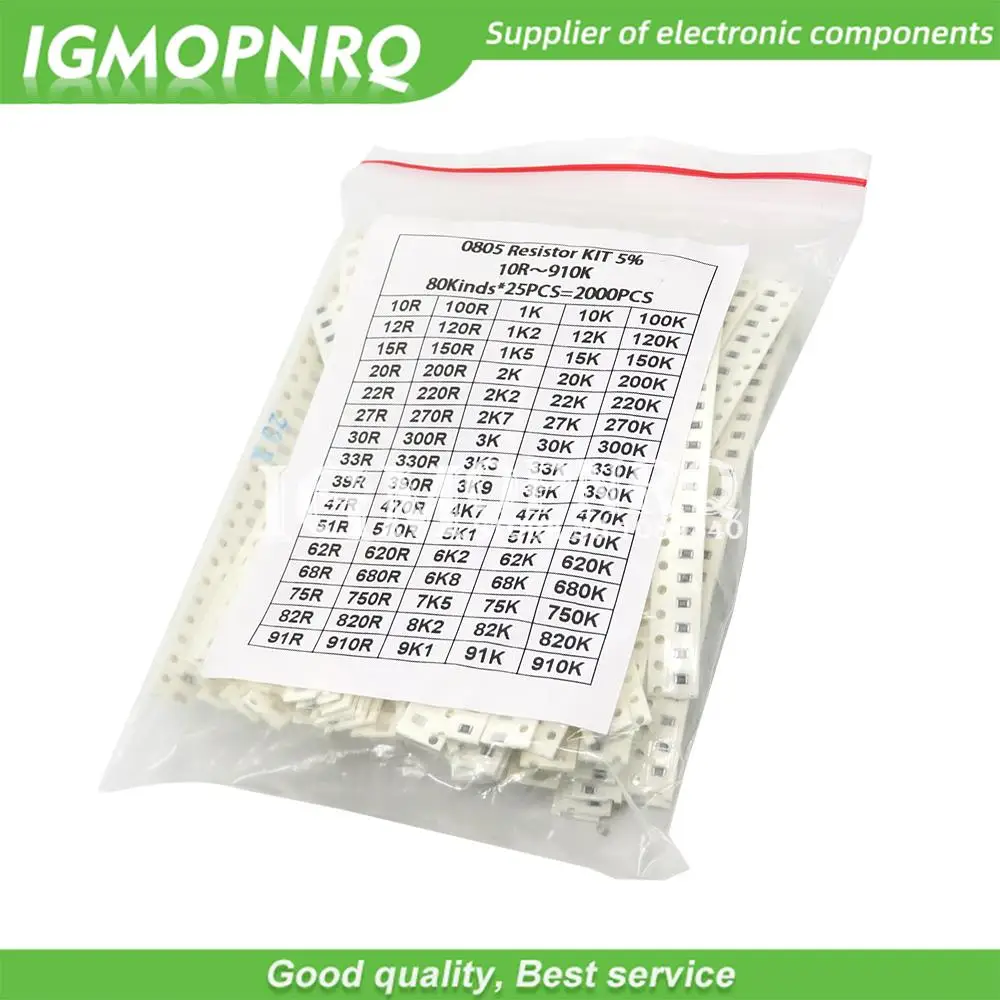 2000PCS-lot-0805-SMD-Resistor-Kit-Assorted-Kit-10ohm-1M-ohm-5-80valuesX ...