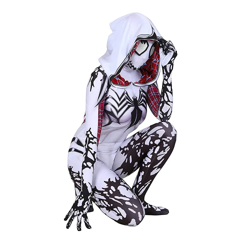 Spider Gwen Cosplay Costumes For Women 3d Print Adult Jumpsuits Onesies ...