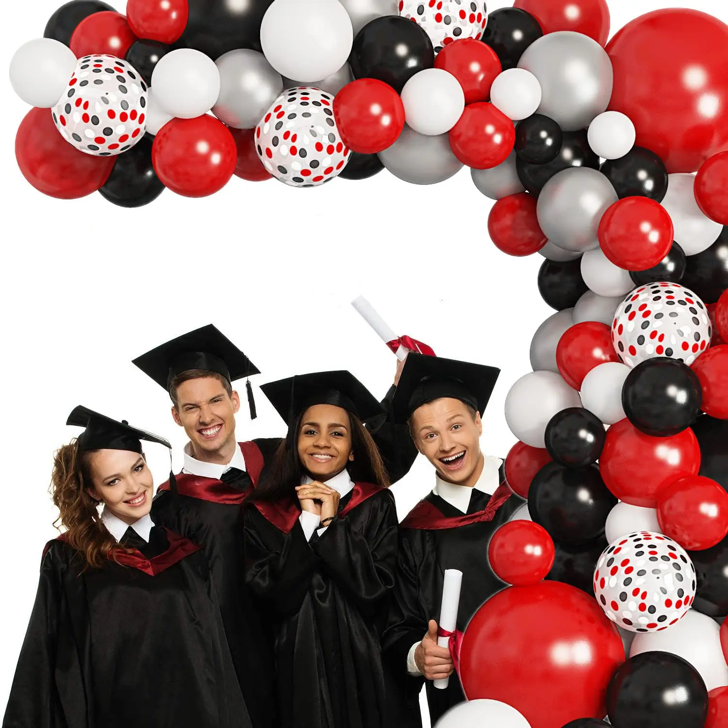 Red And White Graduation Centerpieces