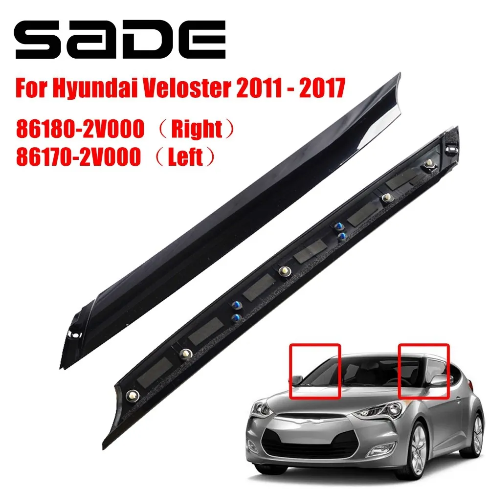 1Pair Car Front Molding Windshield Pillar Trim Left Right Side For ...