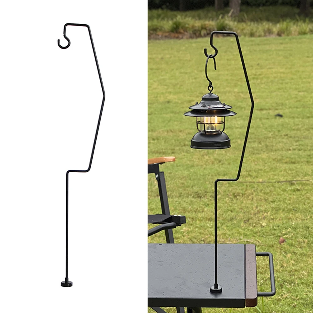 Table-Light-Stand-Lamp-Hanger-Black-Camping-Durable-Foldable-Lamp-Hook ...