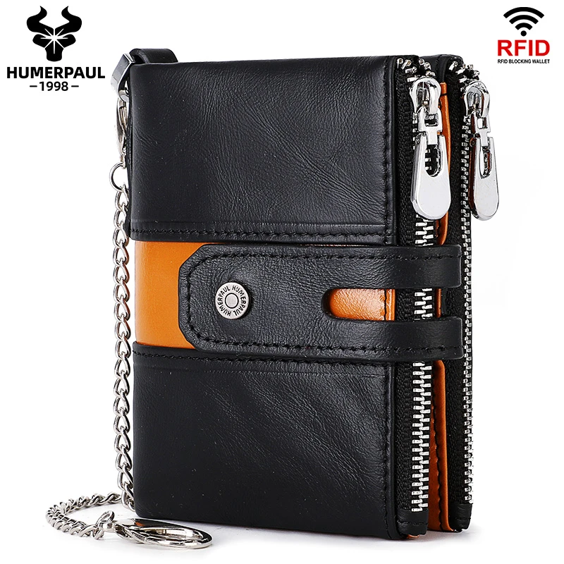 HUMERPAUL Genuine Leather Men's Wallet Fashion Quality Travel Purse ...