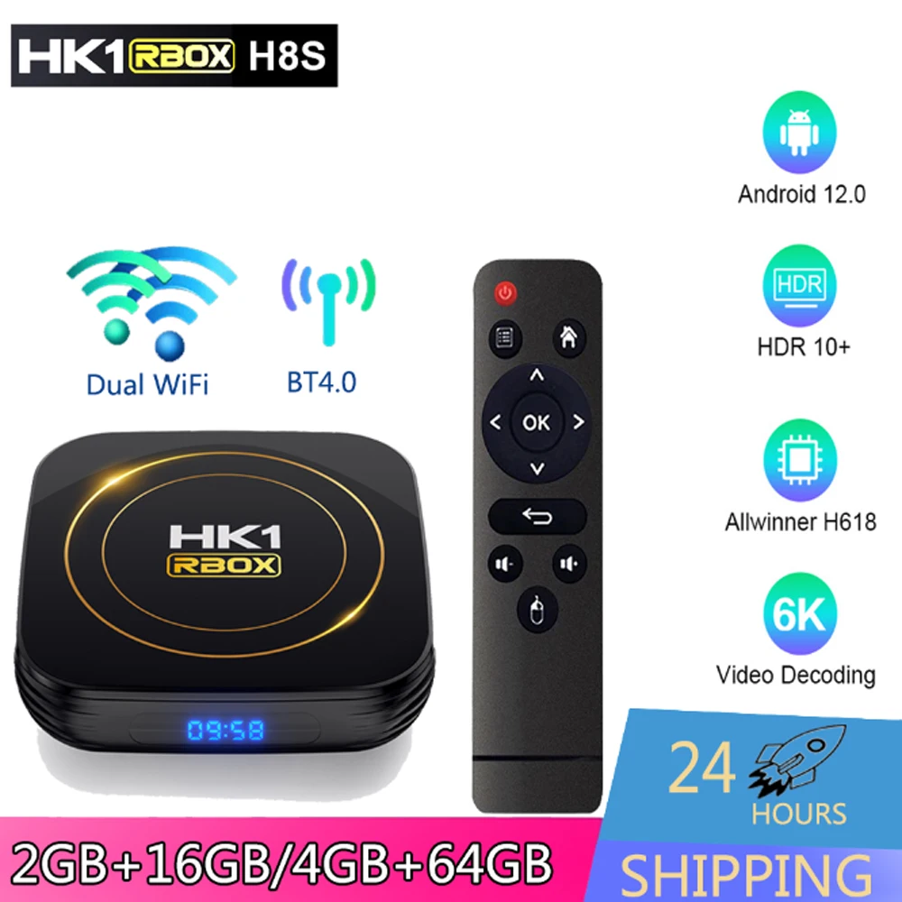 HK1-RBOX-H8S-Smart-Android-TV-BOX-Quad-Core-Allwinner-H618-2-4G-5G-Dual ...