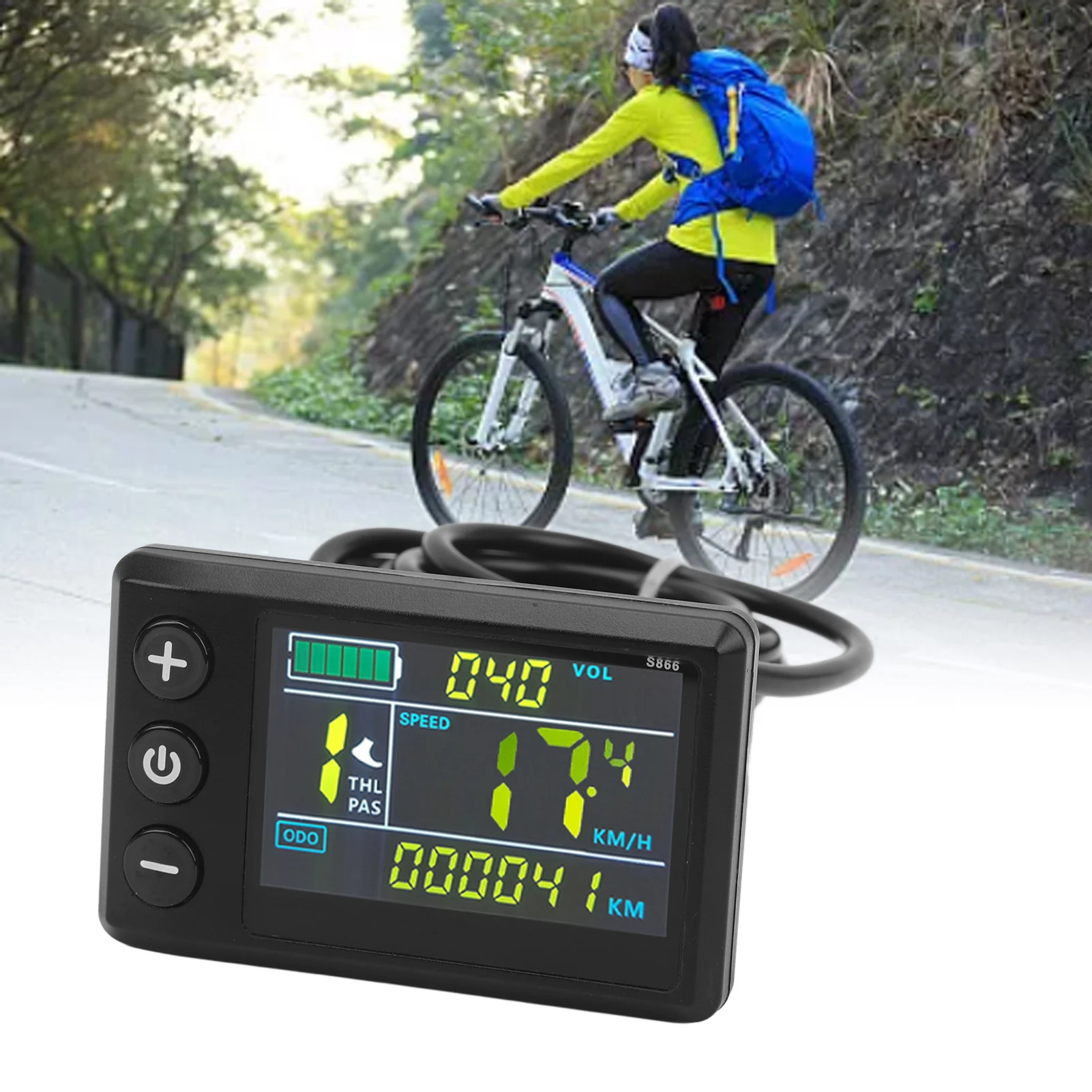 S866-Electric-Bike-Display-LED-Meter-Adjustable-Backlight-ABS ...