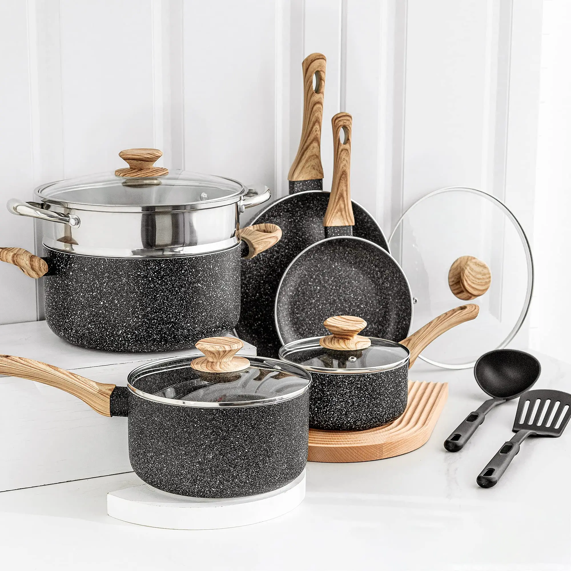 Pots Kitchen Cookware Set | Pots Pans Kitchen Set | Hermes Cookware Set ...