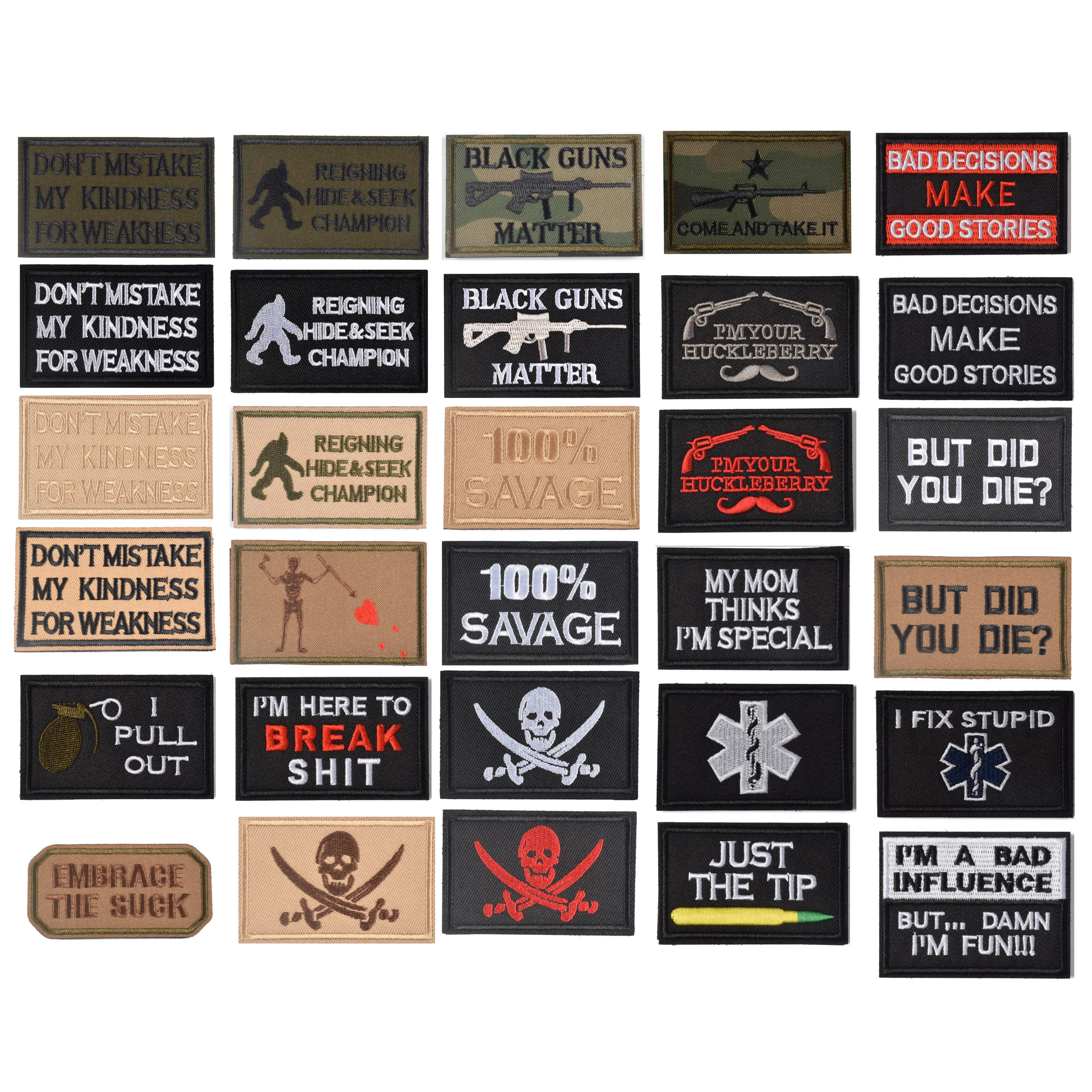 Set-of-2-Tactical-Patches-3D-Embroidered-Cloth-Badges-Morale-Appliques ...