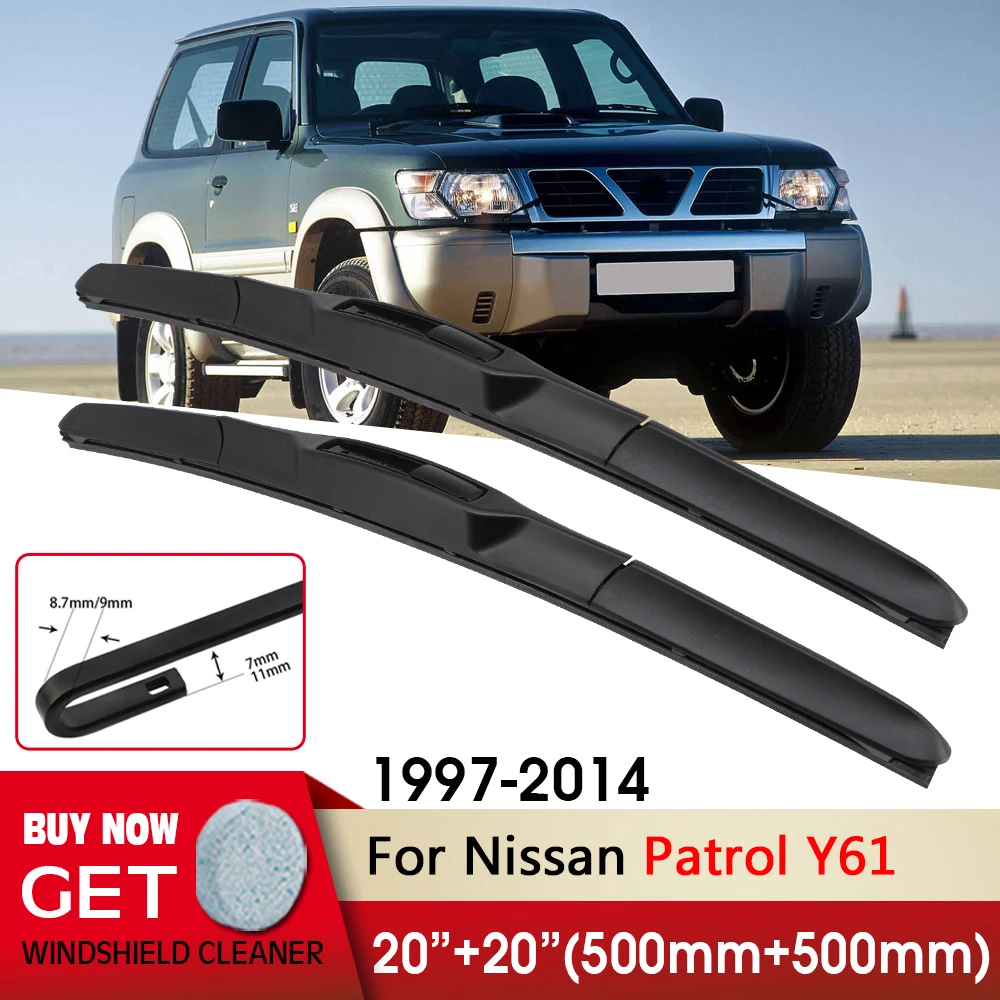 Car Wiper Front Wiper Blades 20"+20" For Nissan Patrol Y61 1997-2014 ...
