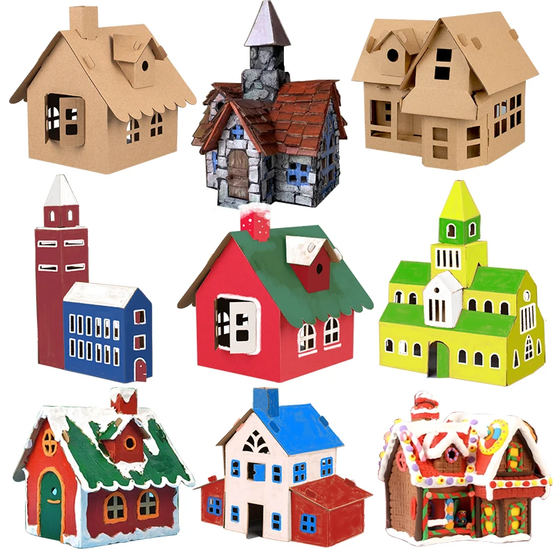 3D-Paper-Puzzle-Cardboard-House-Cottage-Cabin-Prefabricated-House ...