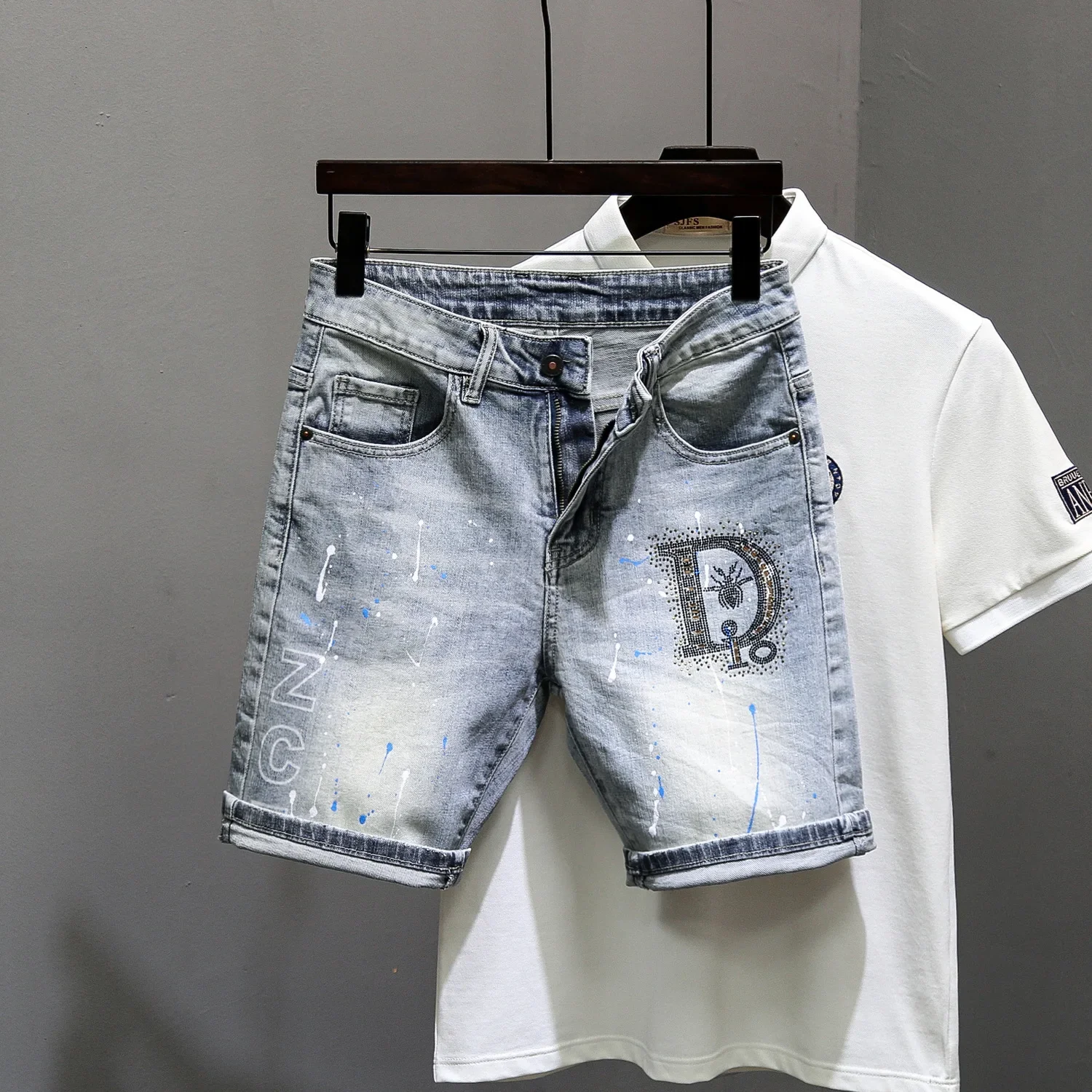 Cal-o-jeans-estampada-na-moda-coreana-masculina-cal-a-justa-de-ver-o ...