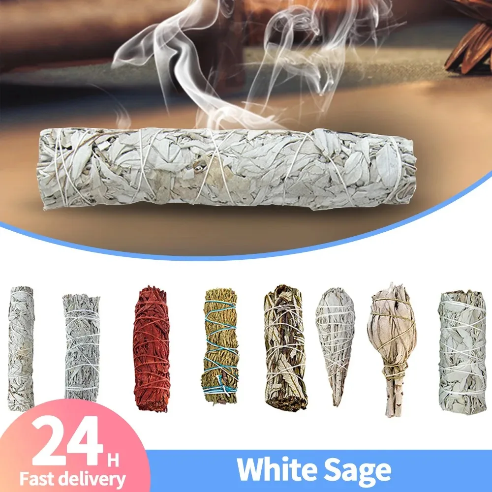 Natural-White-Sage-Bundle-Smudge-Sticks-Wand-for-Pure-Leaf-Spiritual-Incense-Sticks-Burning ...
