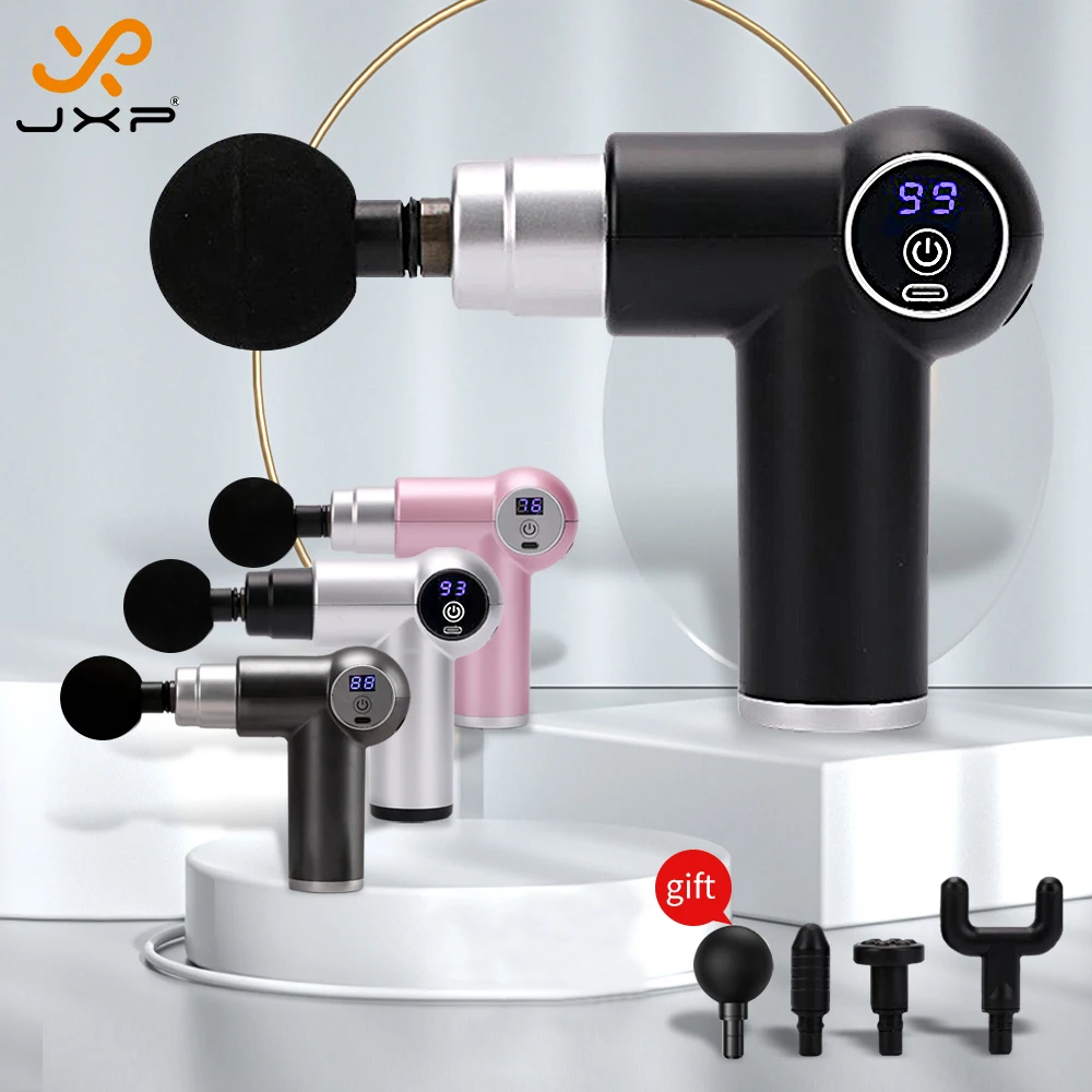 JXP-Massage-Gun-Lcd-Battery-Muscle-Neck-Electric-Massager-Relax ...
