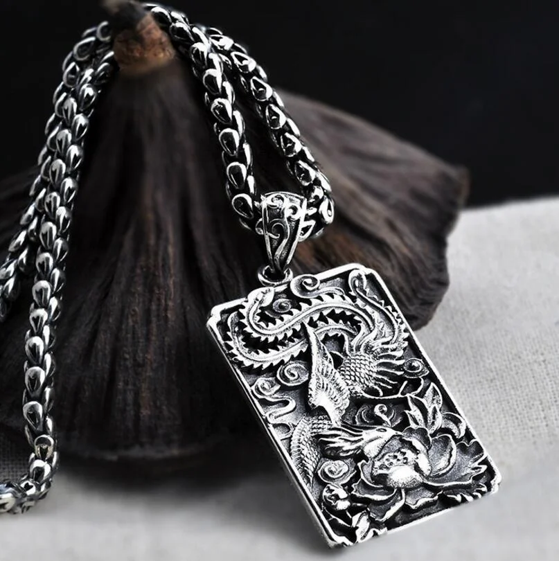 Pure-Silver-Original-Handmade-Sterling-925-Thai-Silver-Carved-Phoenix ...