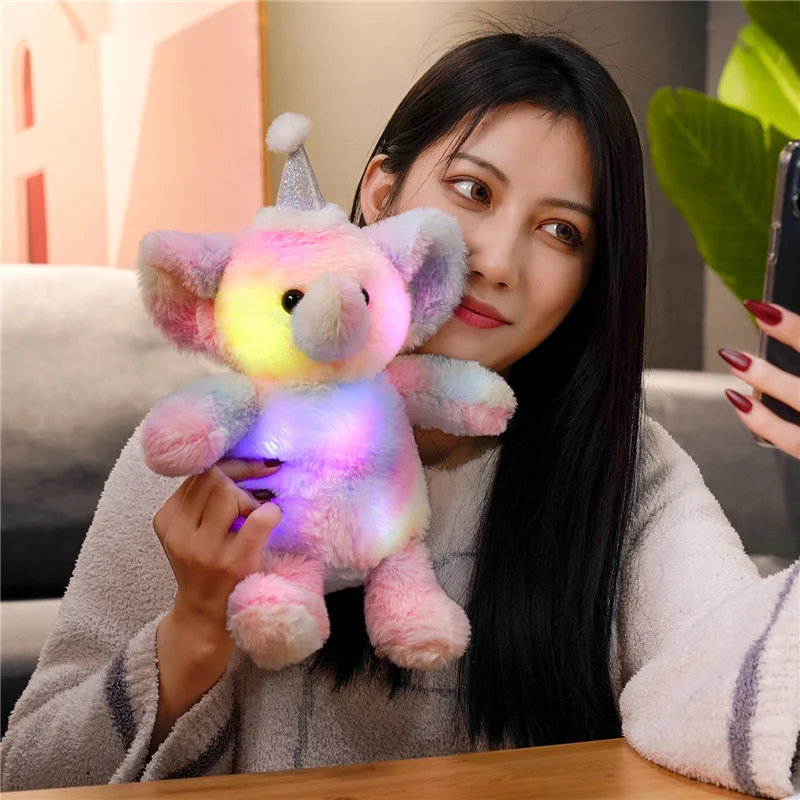 Generic Glowing Fuzzy Animals Doll Stuffed Plush Dinosaur Goose Unicorn ...