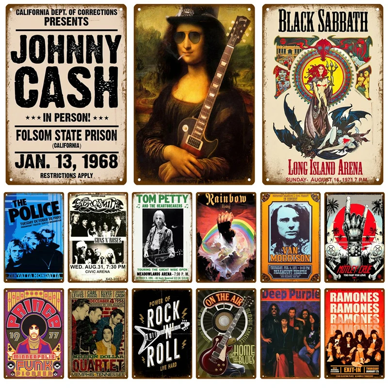 Space-Rock-Tin-Sign-Poster-Vintage-Wall-Poster-Metal-Sign-Decorative ...