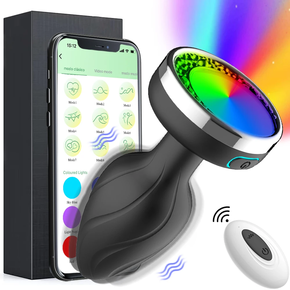 LED-Buttplug-Wireless-Remote-Control-Vibrating-Anal-Plug-Butt-Plug ...