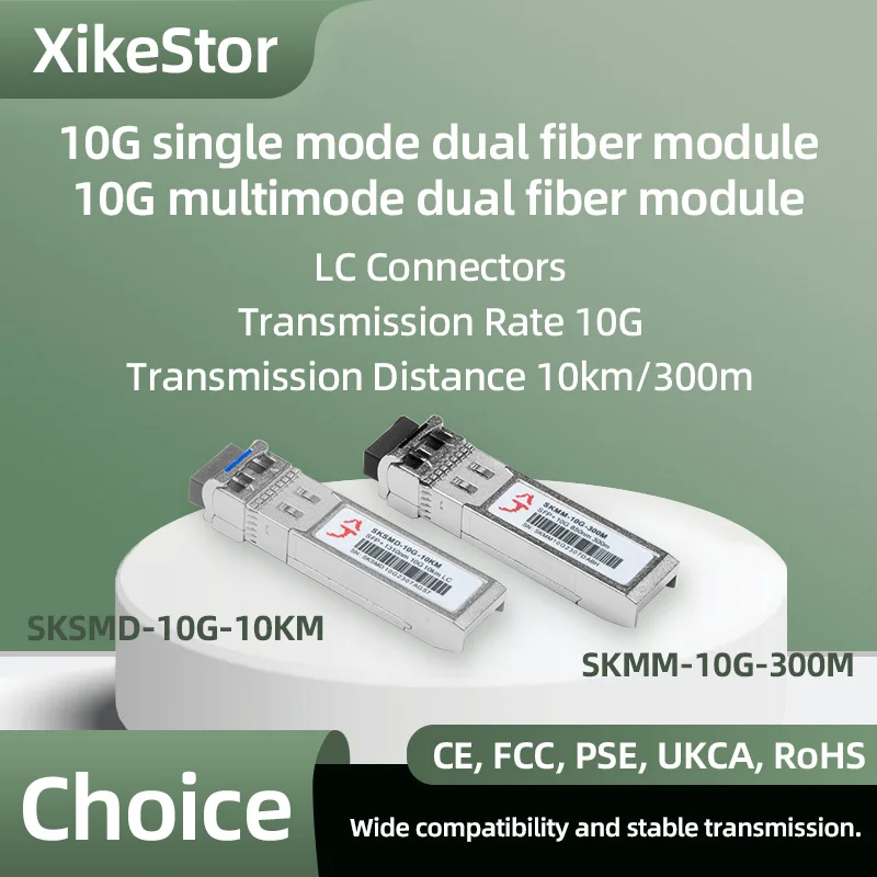 XikeStor-10G-SFP-Optical-Module-Multimode-Dual-Fiber-Single-Mode-Double ...