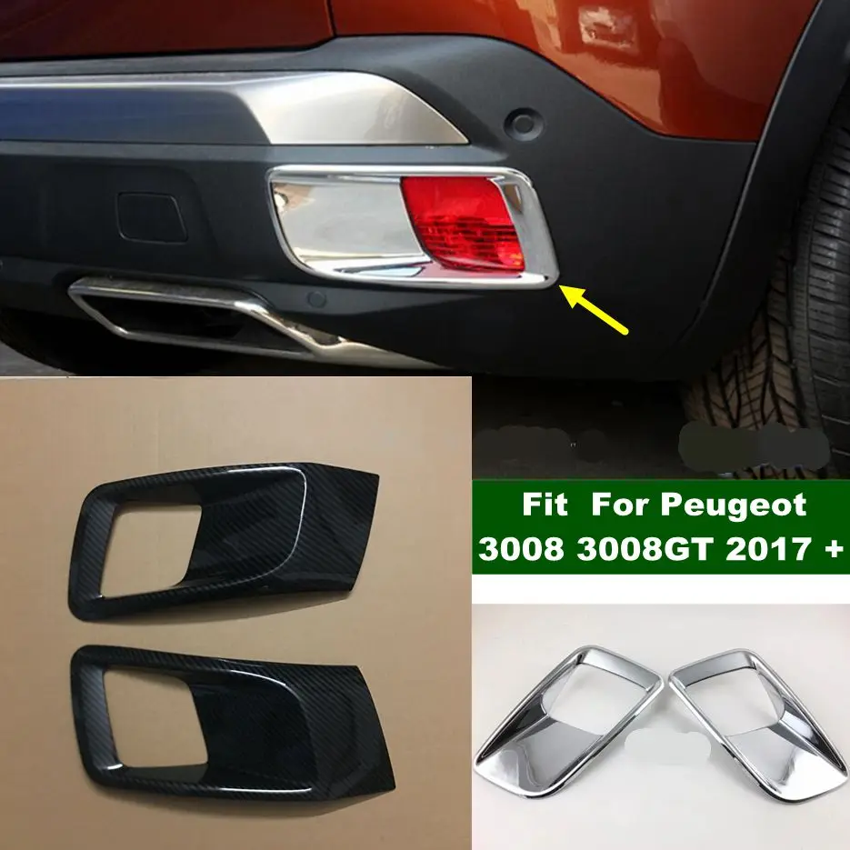 Rear-Bumper-Fog-Lamp-Light-Decor-Frame-Cover-Trim-For-Peugeot-3008 ...