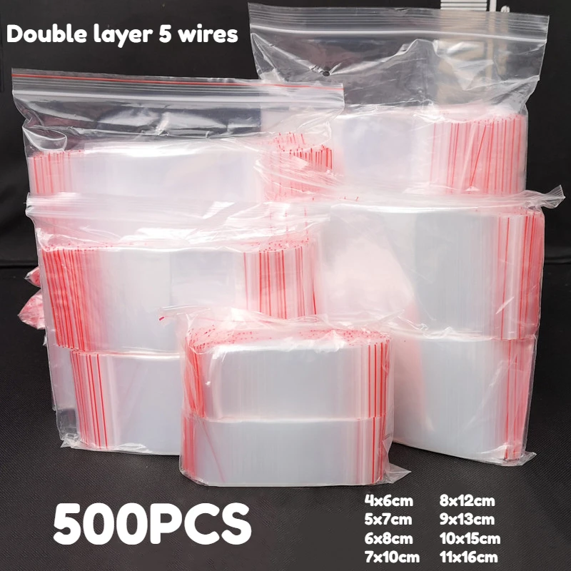 500pcs Small Size Self Sealing Pocket Zipper Lock Plastic Bag ...