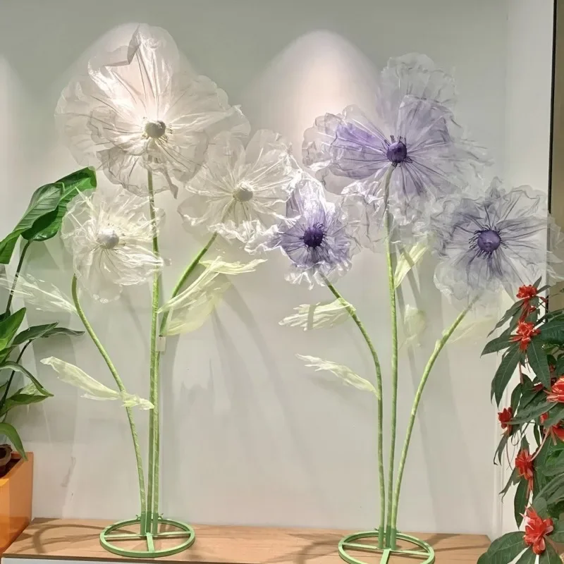 Wedding-Decor-Props-190cm-Artificial-Poppy-Flowers-Road-Lead-Flower ...