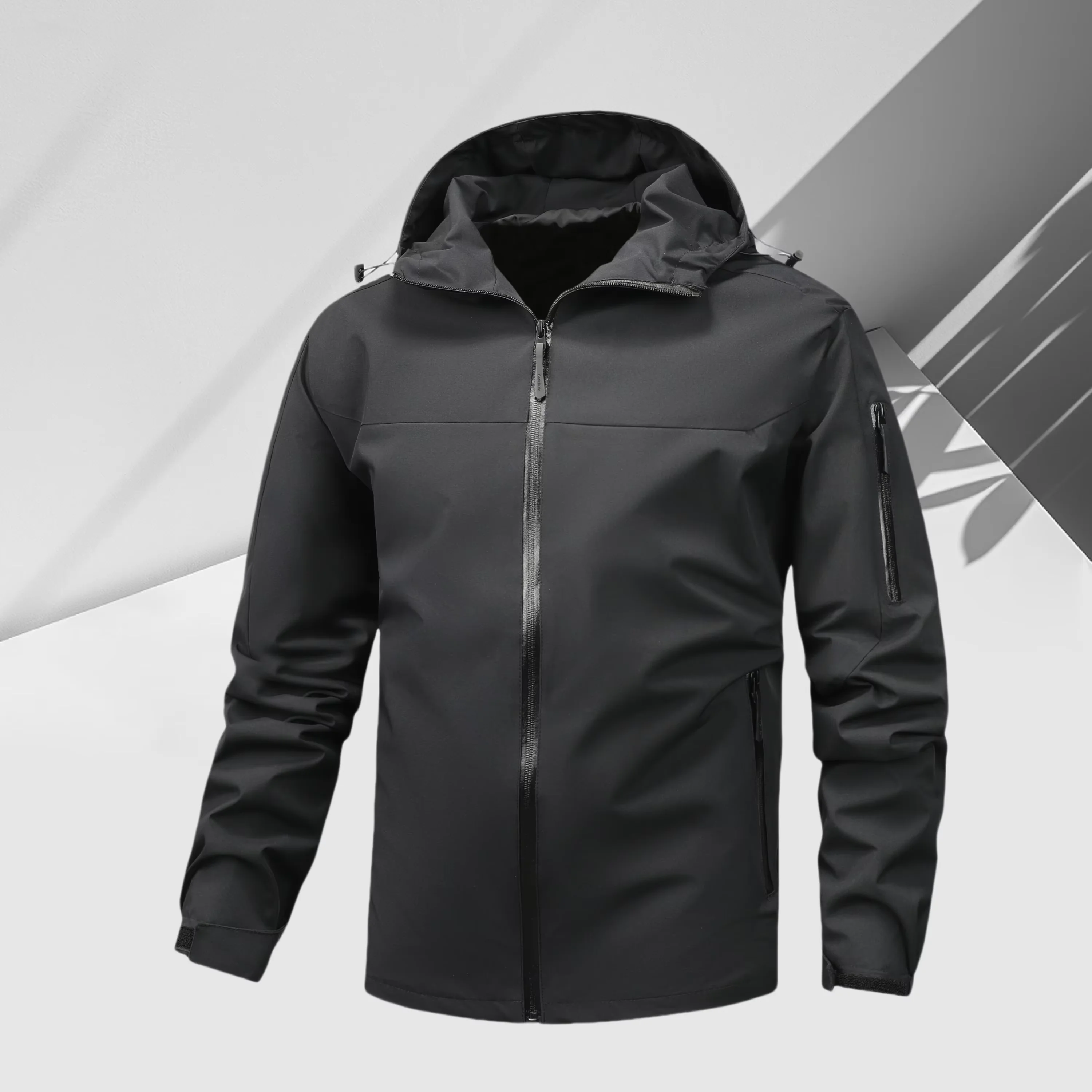 Men's regular fit color-blocked hooded light jacket, windproof and ...