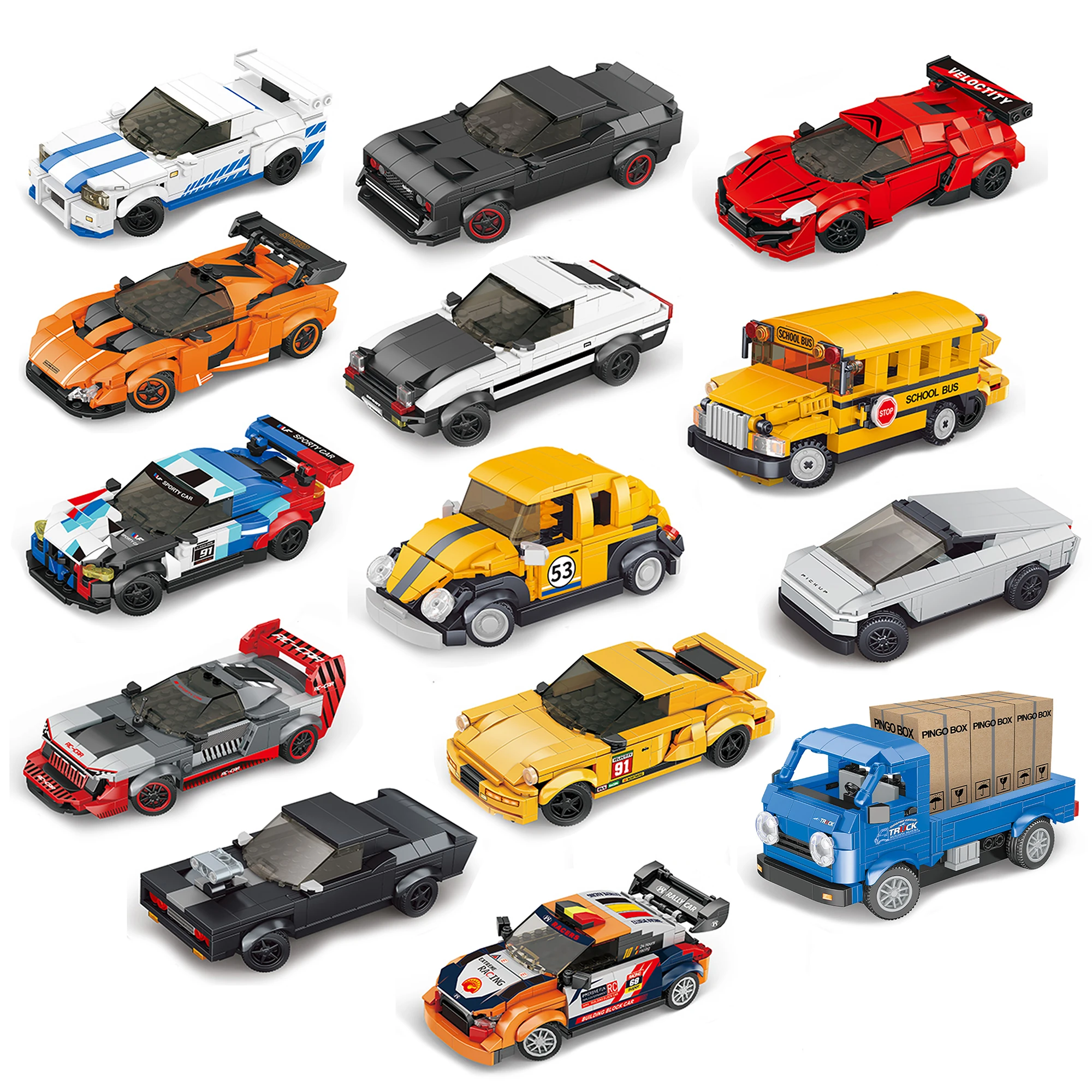 2.4G Remote Control Car Building Blocks MOC Classic Car Model Racing ...