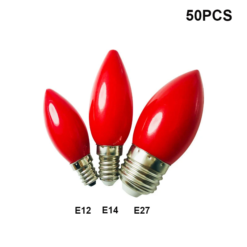 50PCS-LOTS-C7-candle-light-E12-E14-E27-LED-Bulbs-PC-plastic-LED-Lamp-85 ...