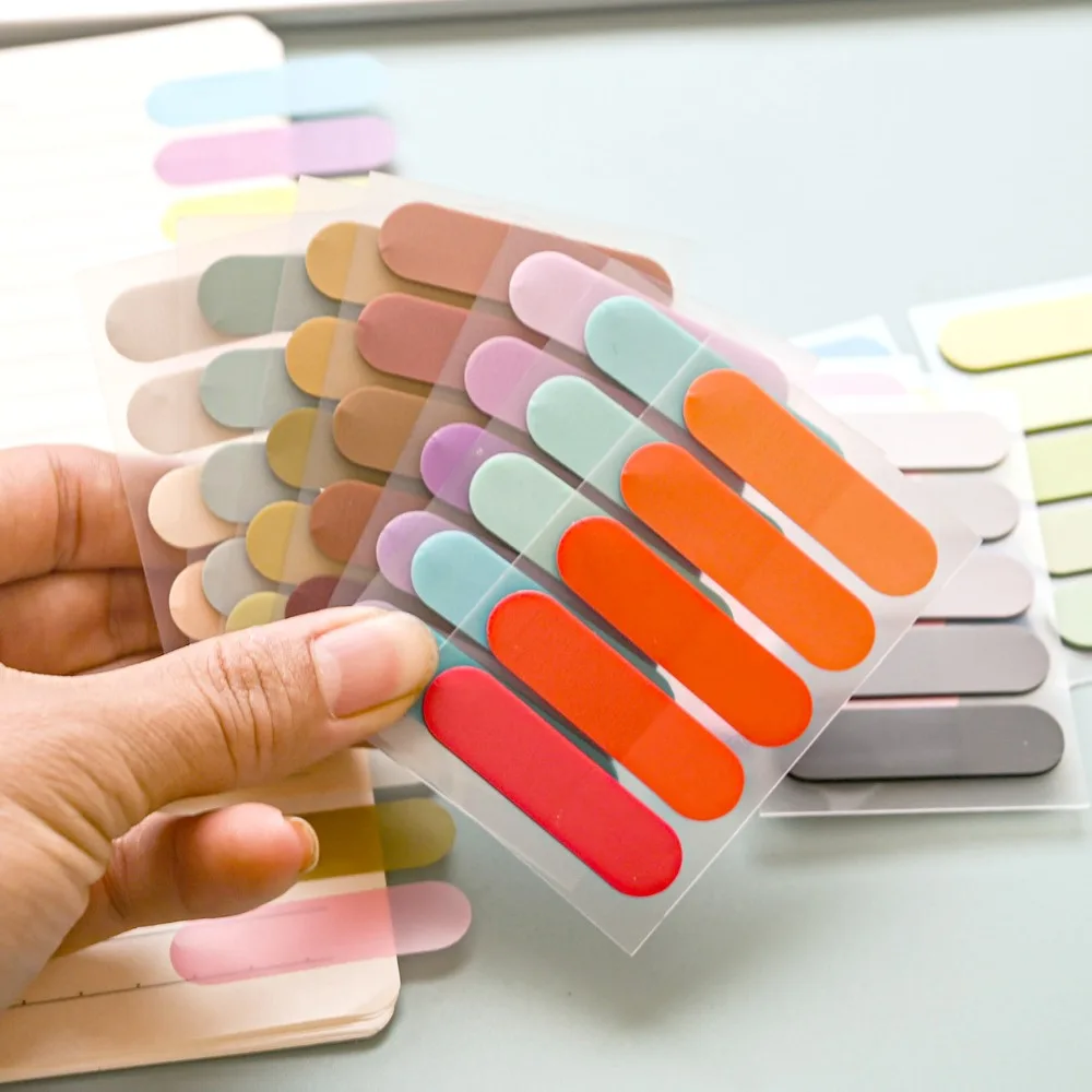 100Pcs Cute Index Tabs Stickers Self Adhesive Page Markers Transparent ...