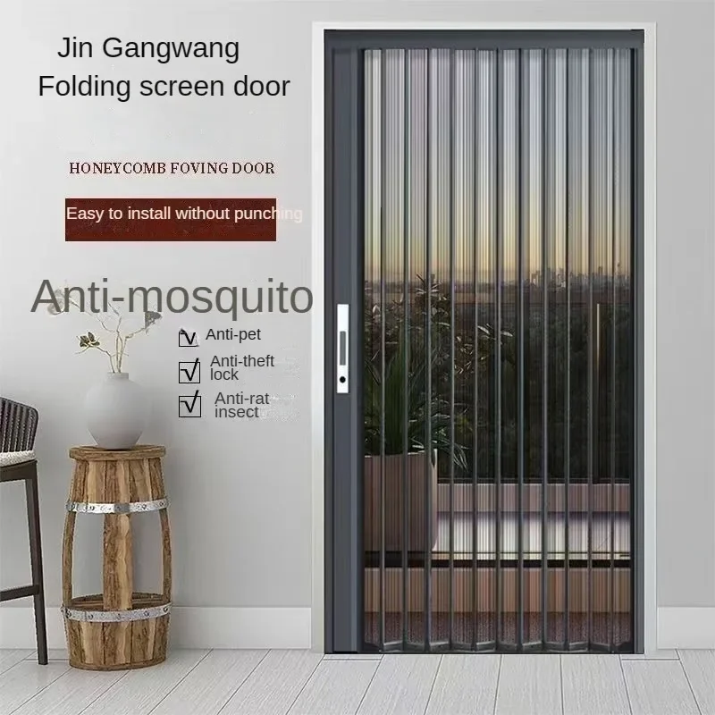 304-steel-mesh-invisible-folding-screen-door-with-lock-mosquito-cat-dog ...