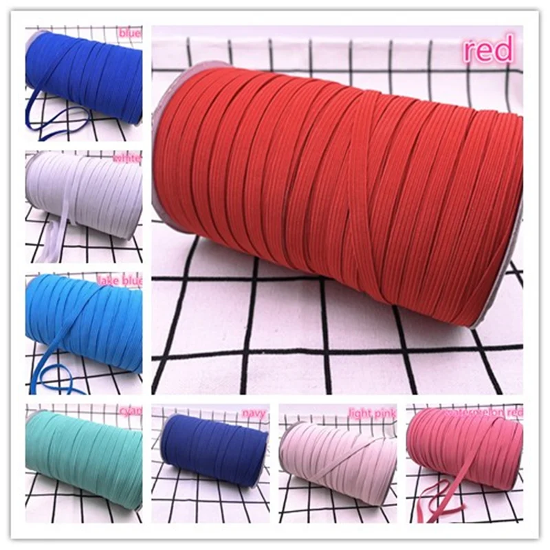 NEW-5yards-7mm-Hight-Elastic-Bands-Spool-Sewing-Band-Flat-Elastic-Cord ...