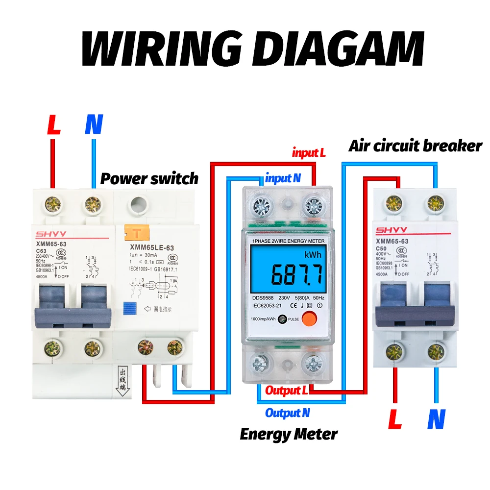 Single Phase Energy Meter Circuit Diagram