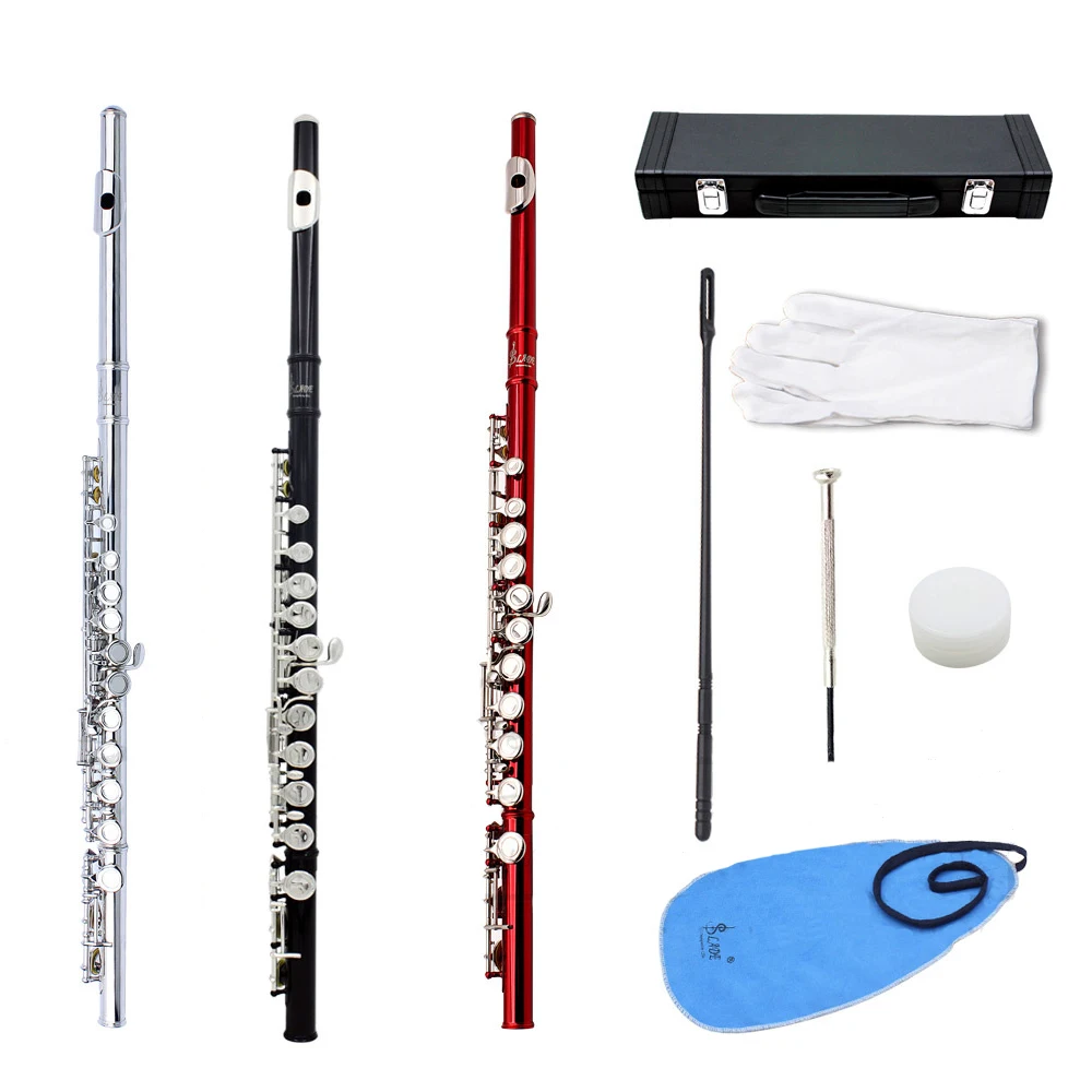 C-Key-16-Closed-Open-Holes-Professional-Transverse-Flute-Concert ...