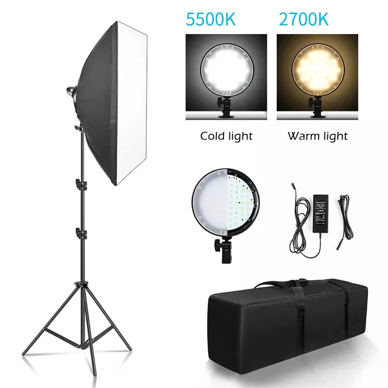 50X70-LED-Lamp-Softbox-Photography-Lighting-Kit-Two-Color-Soft-Box ...