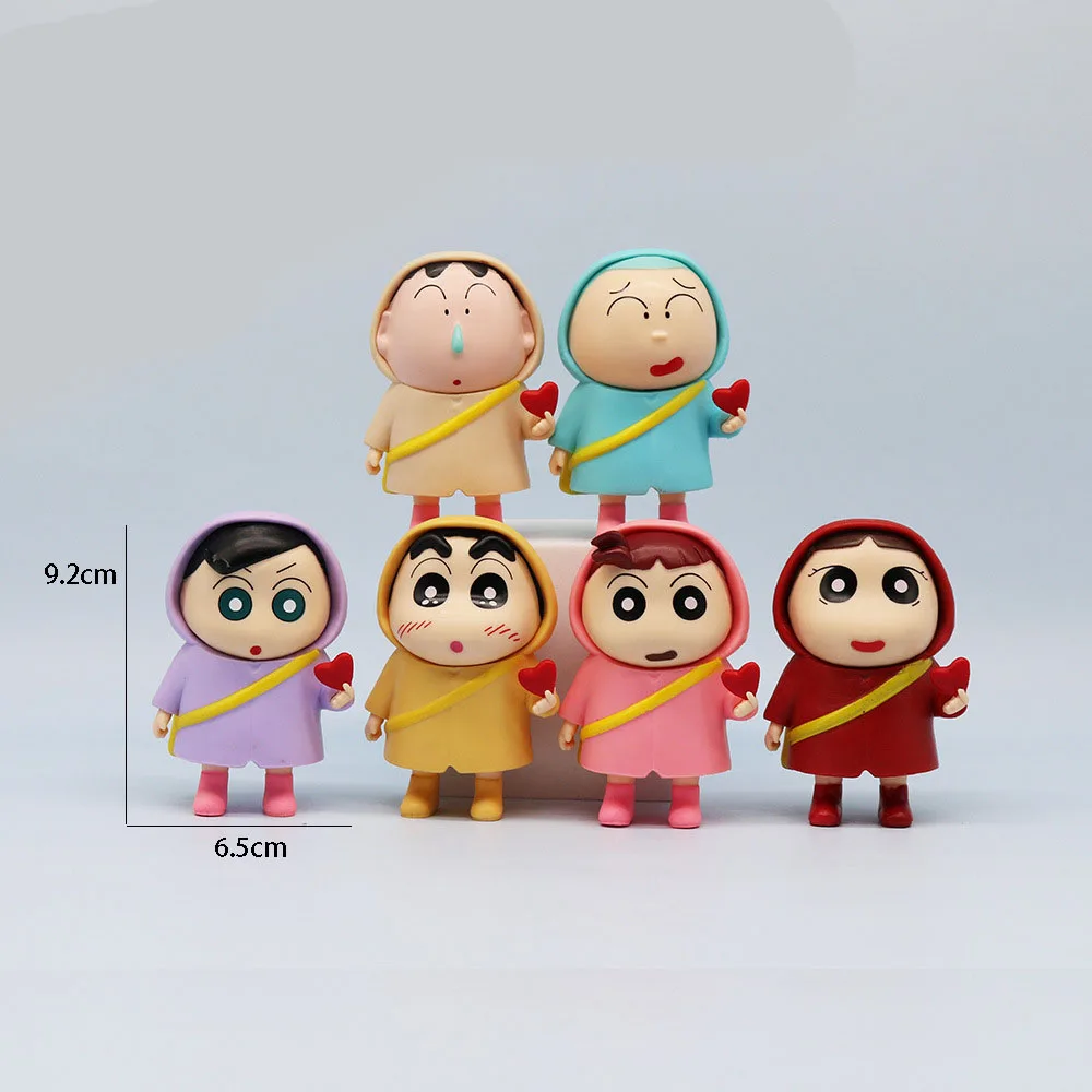 6Pcs-set-Anime-Crayon-Shin-Chan-Figure-Raincoat-Series-Model-Car ...