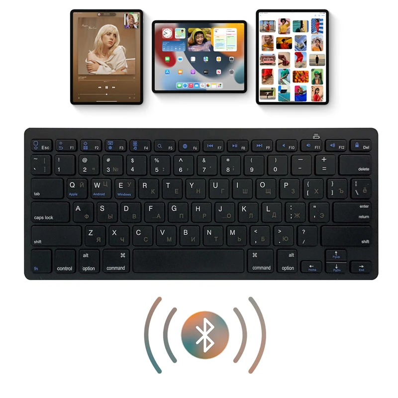 Russian-Language-Ultra-Thin-Light-weight-Silent-BT-wireless-Keyboards ...