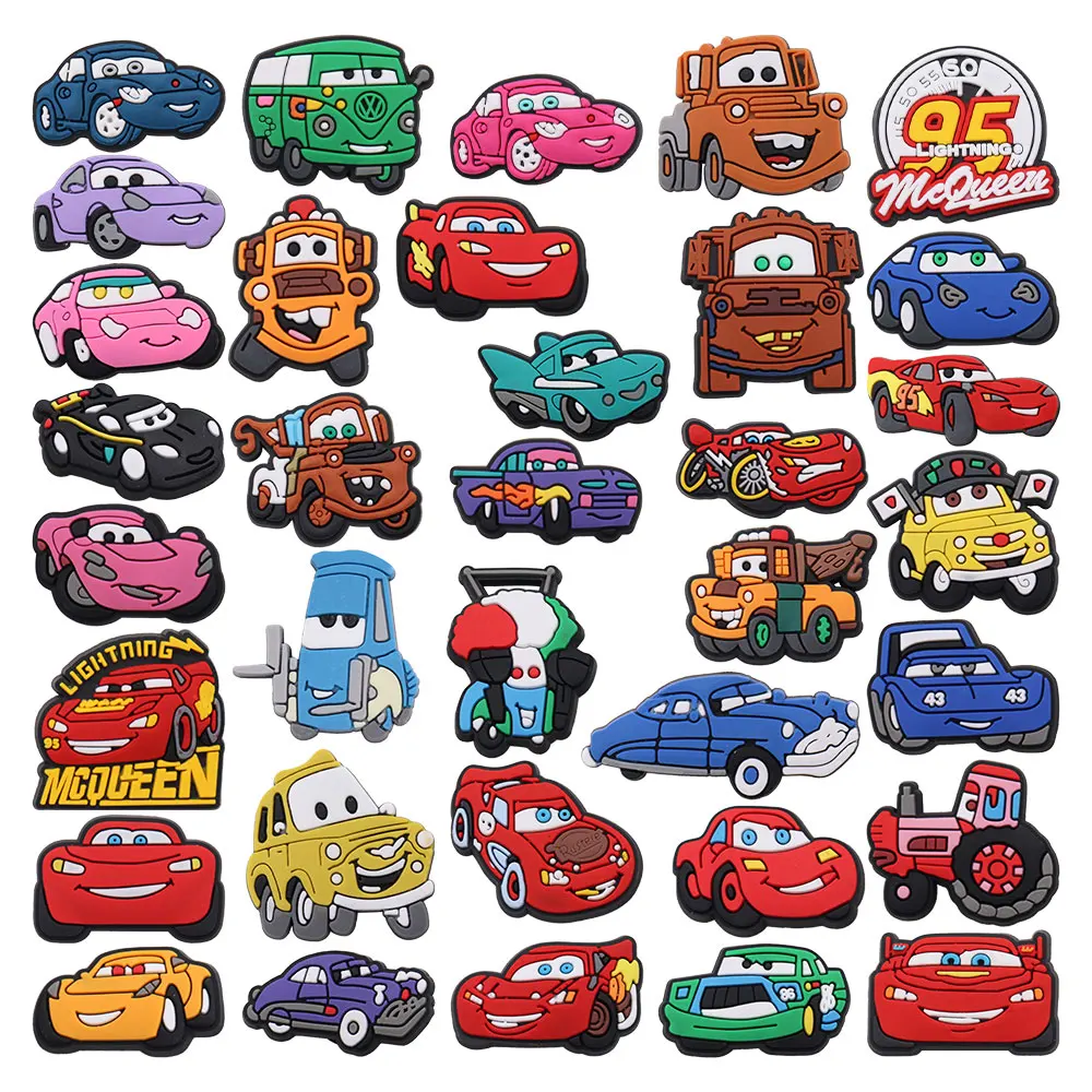 1-35PCS Cartoon Disney Cars Lightning McQueen PVC Shoe Charms ...