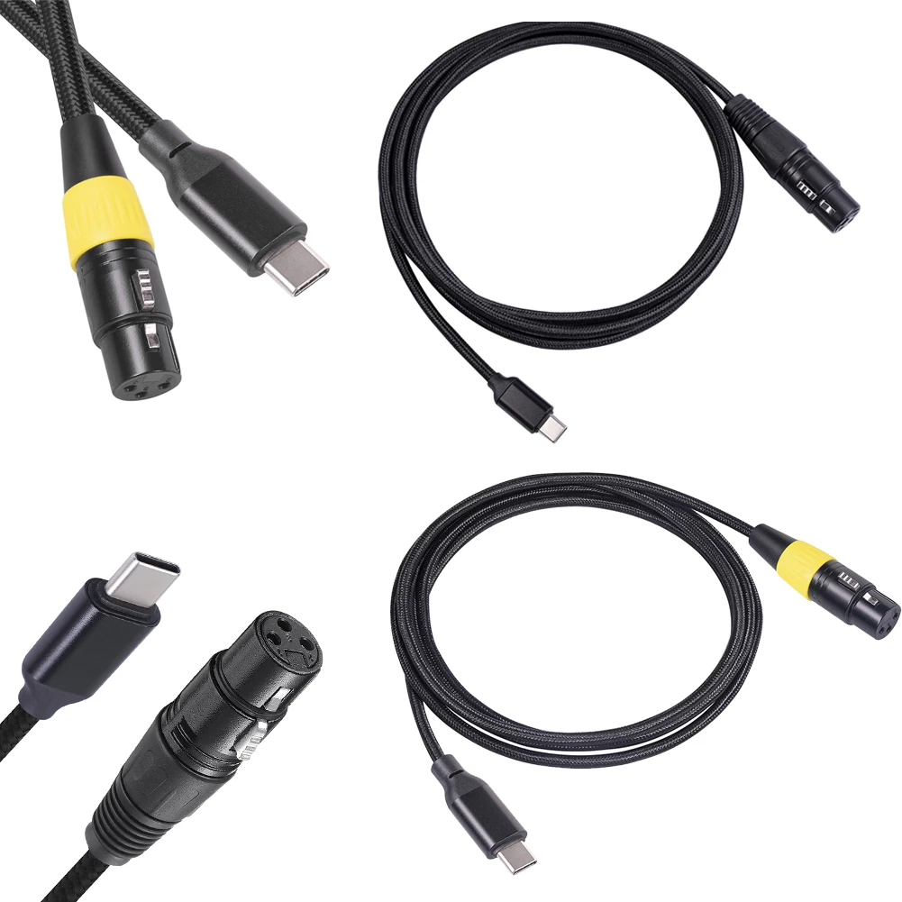 Type-C-To-XLR-3-Pin-Microphone-Audio-Cable-Male-To-Female-Mic-Adapter ...