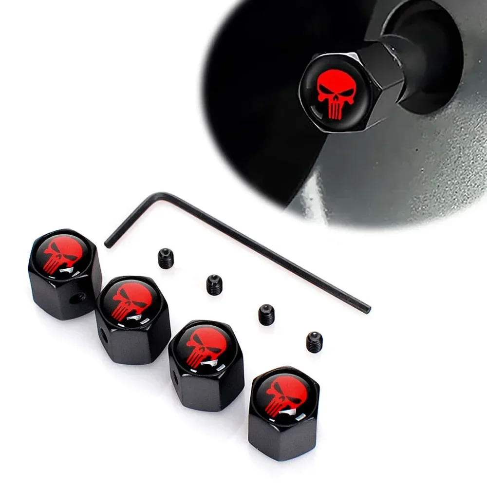 4Pcs-Set-Skull-Car-Wheel-Tire-Valve-Stem-Caps-Anti-Theft-Tire-Air-Valve ...