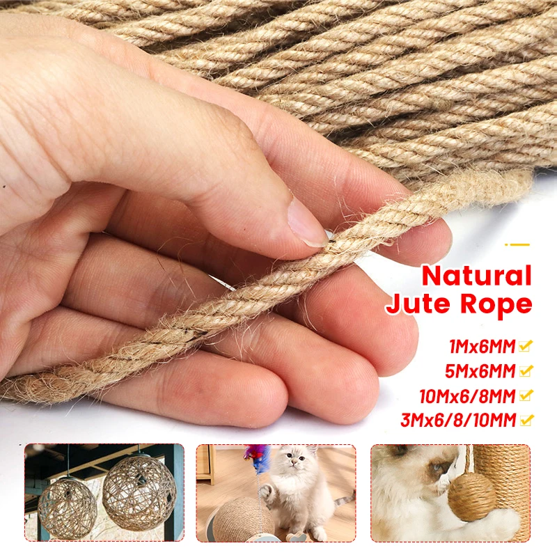Natural-Jute-Rope-Twine-Rolls-Hemp-6-8-10mm-Twisted-Cord-String-DIY ...