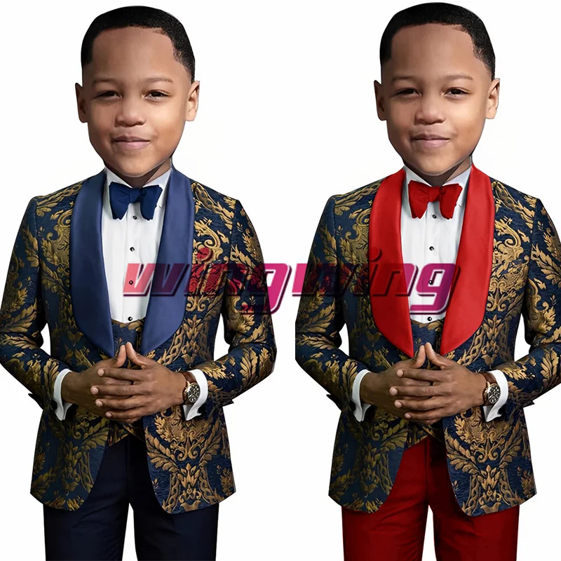 Suit-Boys-Gold-Print-Jacket-Pant-Vest-Bow-Tie-Four-Pack-Wedding-Formal ...