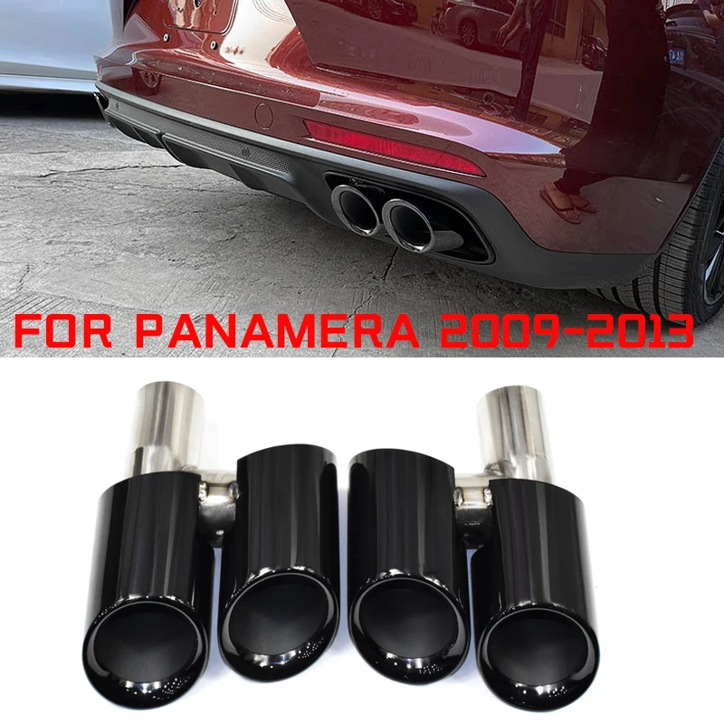 1-Pair-304-Stainless-Steel-Car-Quad-Exhaust-Tip-For-Porsche-Panamera ...