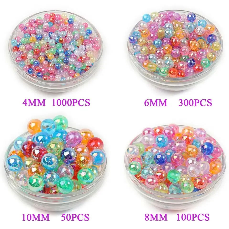 String Of Pearls 1000 Mixed Colour Pearl Glass Beads - 10mm Round ...