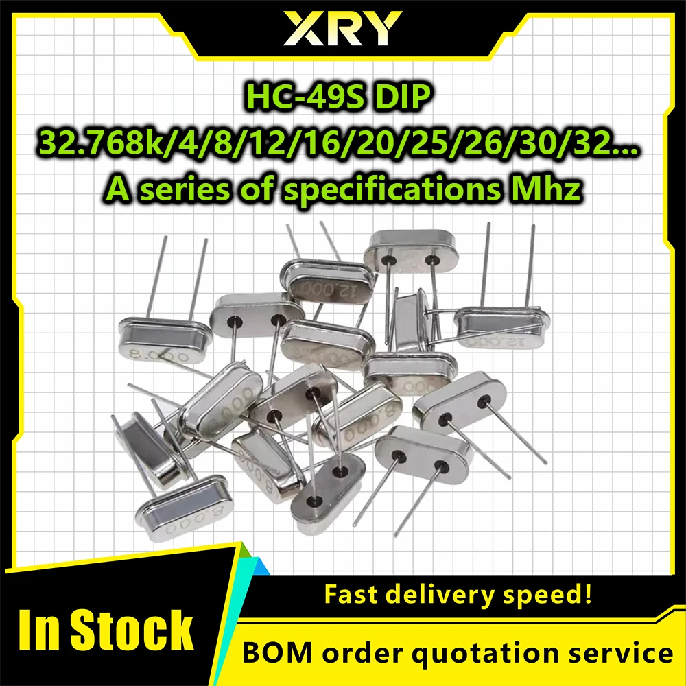 XRY HC-49S quartz crystal oscillator with direct insertion of 2-pin passive crystal12.288M 24 ...