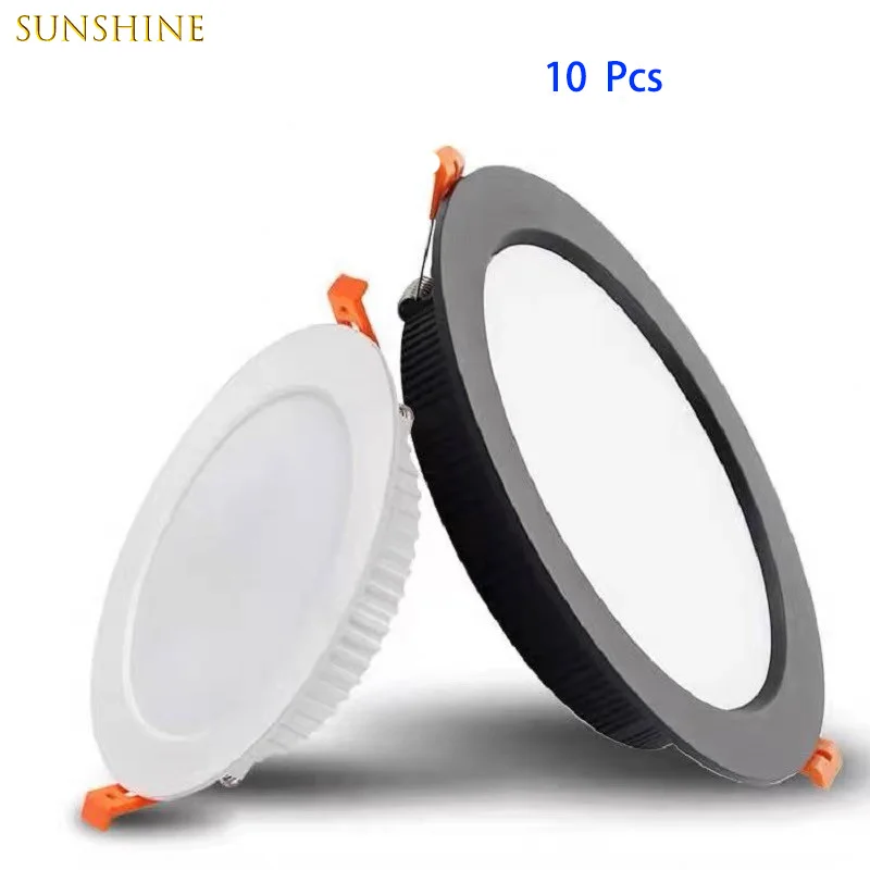 10Pcs-LED-Recessed-Ultra-thin-Downlight-110V-240V-Dimmable-Ceiling-Lamp ...