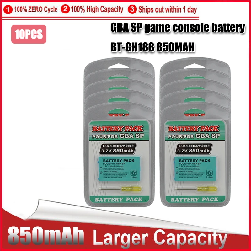 10PCS-850mAh-Battery-for-Nintend-GBA-SP-GameBoy-Advance-3-7V-Li-Ion ...