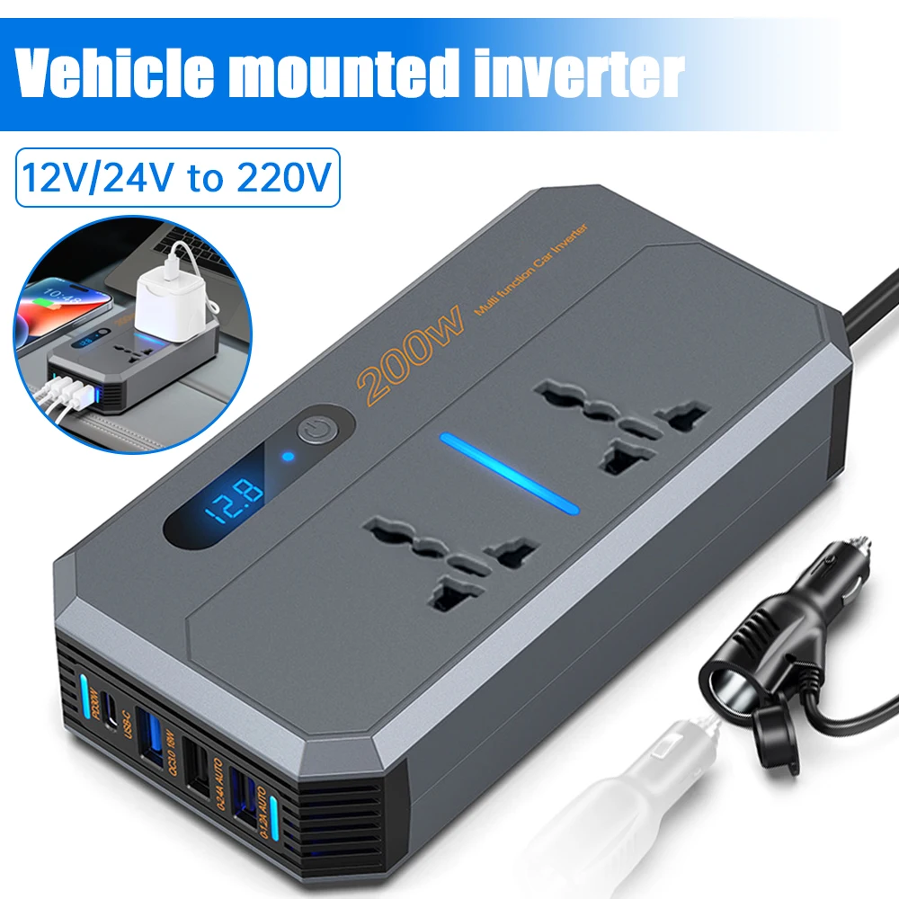 200W-Car-Inverter-DC-12V-to-AC-110V-220V-Car-Inverter-Converter-Multi ...
