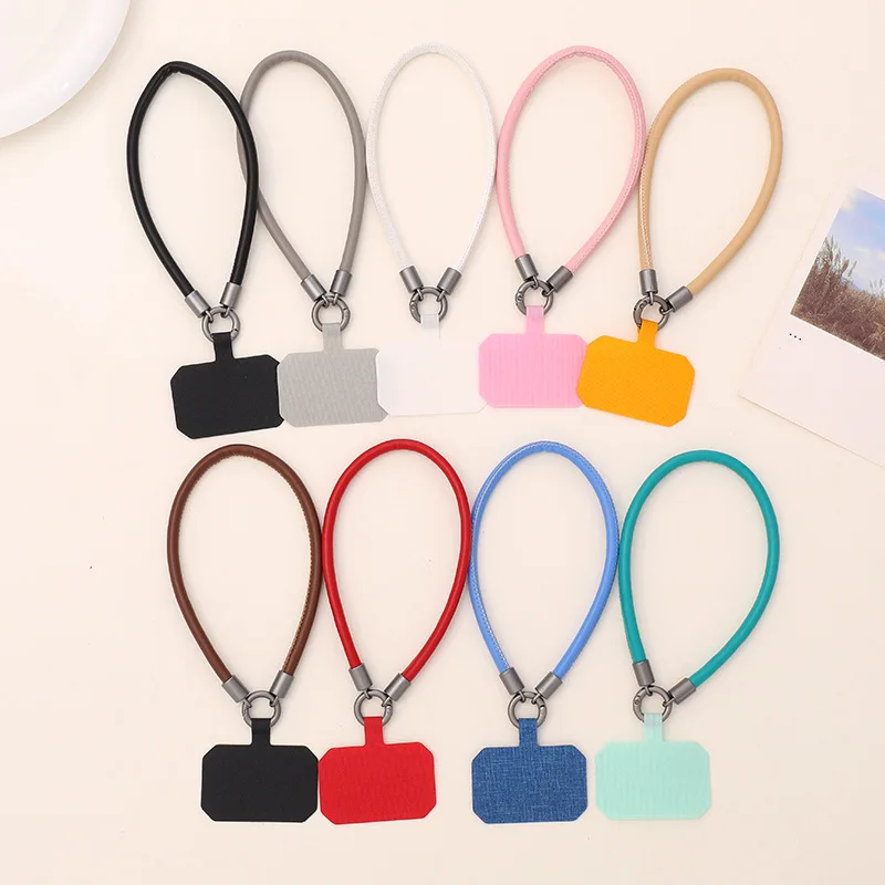 Phone-Lanyard-Short-Leather-Mobile-Phone-Chain-Anti-Loss-Wrist-Strap ...
